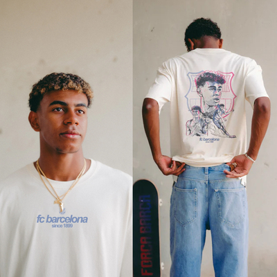 巴萨西甲夺冠同款短袖T恤衫 亚马尔拉菲尼亚 莱万同款圆领纯棉T恤
