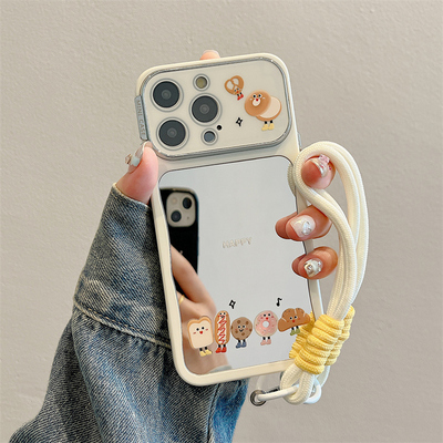 lizardhill 创意补妆镜面适用苹果16手机壳新款17pro带挂绳iphone14pro男女13全包防摔15pro情侣小众超好看