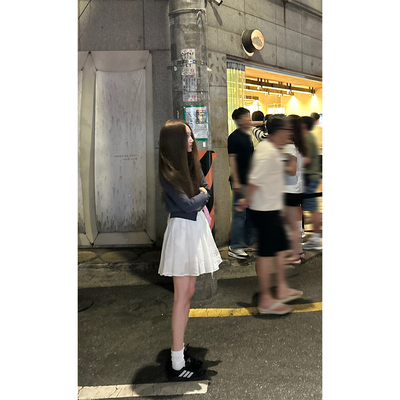 Avocadong芭蕾短裙高腰半身裙