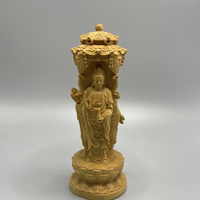 正宗小叶黄杨木西方三圣实木摆件