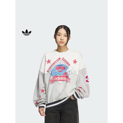 adidas阿迪达斯印花运动圆领套头卫衣男女新款三叶草KG3146