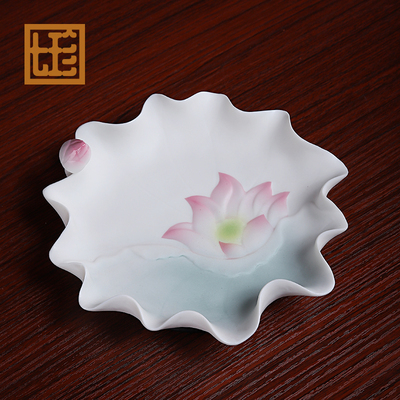 七珍 陶瓷莲花果盘供果盘供盘贡盘上贡家用观音佛前供奉佛具用品