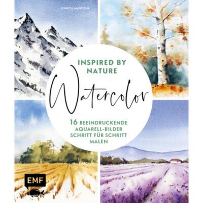 预订【德语】 Watercolor inspired by Nature:18 beeindruckende Aquarell-Bilder Schritt für Schritt
