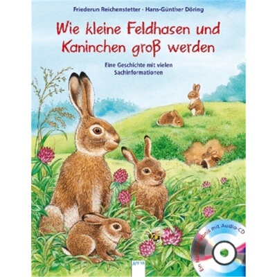 预订不退不换德语Kleine Feldhasen und Kaninchen werden groß, m. Audio-CD[9783401710891]
