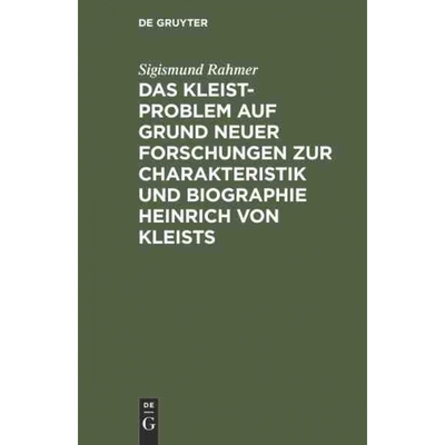 预订DEG Das Kleist Problem auf Grund neuer Forschungen zur Charakteristik und Biographie Heinrich von Kl