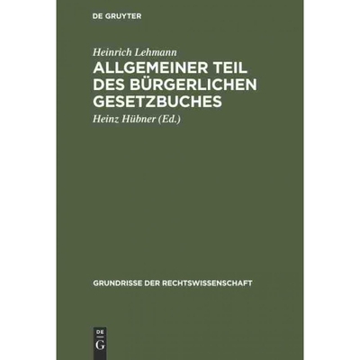 按需印刷DEG Allgemeiner Teil des Bürgerlichen Gesetzbuches[9783111284569]