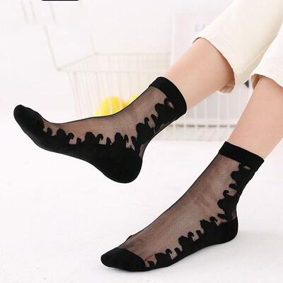 春夏季袜子中老年女韩版中筒耐磨棉底防滑底水晶丝女袜玻璃丝袜