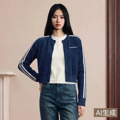 阿迪达斯三叶草女款针织外套