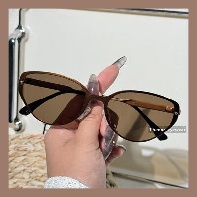 太阳眼镜复古猫眼太阳镜偏光