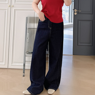 大码女装胖mm高腰藏肉阔腿裤