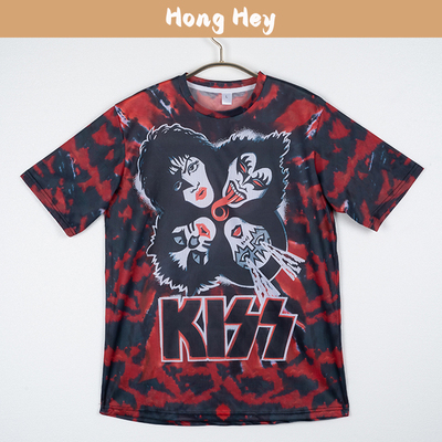 男女宽松T恤万圣节3D图案短袖