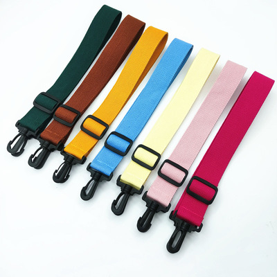 新款纯色棉布38mm宽肩带糖果色休闲包带可调节塑料扣长肩带子