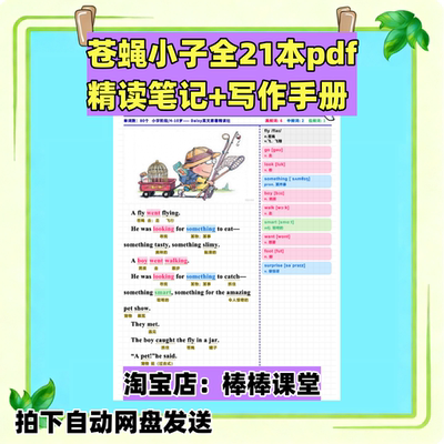 苍蝇小子精读笔记写作手册电子版英文桥梁书阅读辅导电子版资料