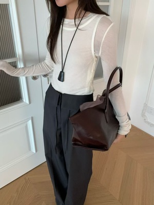 waitmore2025秋季设计感叠穿显瘦舒适侧系扣背心＋长袖T恤上衣女