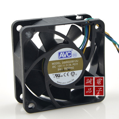 原装 AVC 6025 DS06025B12U 12V 0.7A 6cm/ 4线温控 CPU散热风扇