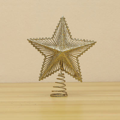 圣诞节装饰品圣诞树配件圣诞树顶星铁艺五角星圣诞树顶装饰品星星