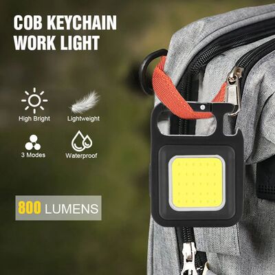 Multifunctional  Glare COB Keychain Pendant Light Usb Chargi