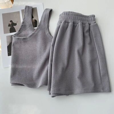 QWEEK Women's Pajamas Summer Home Clothes 2 Piece Set Pijama
