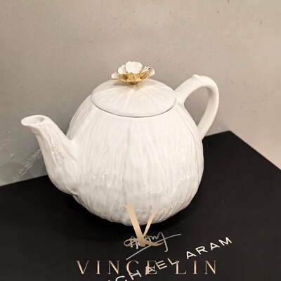 新品Michael Aram栀子花系列白色瓷下午茶咖啡壶奶壶茶壶咖啡杯