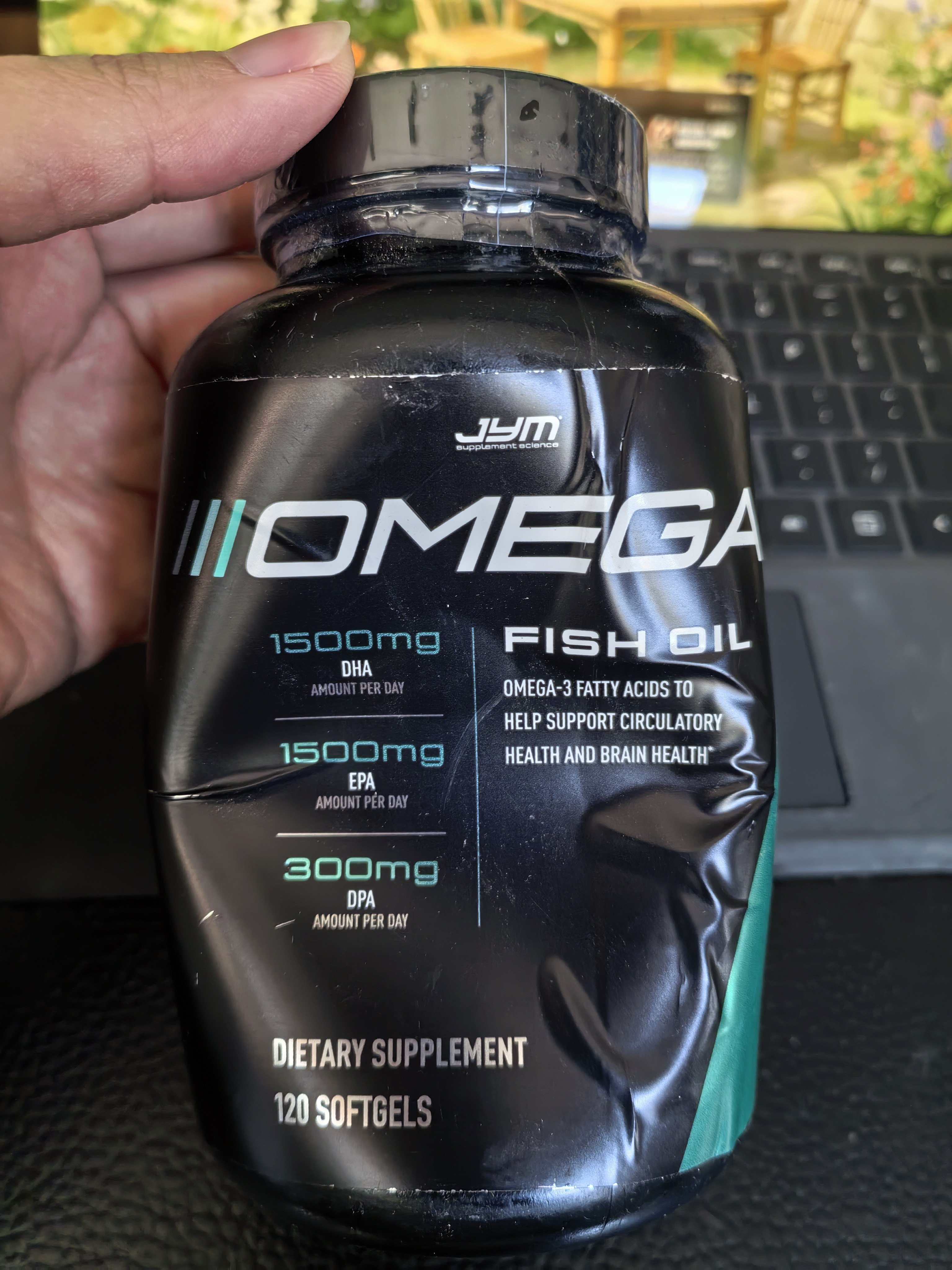 28.3月效期美国JYM鱼油DHA欧米伽Omega-3心脑血管EPA胶囊120粒DPA