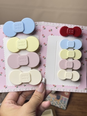 “Wer”马卡龙配色少女心蝴蝶结侧边刘海夹2025新款甜美百搭发夹