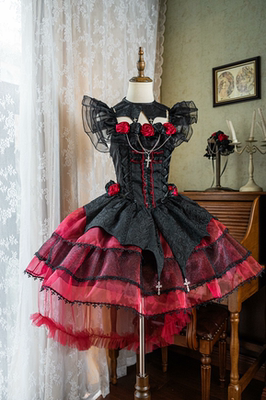 蔷薇荆棘哥特风暗黑系万圣节裙子