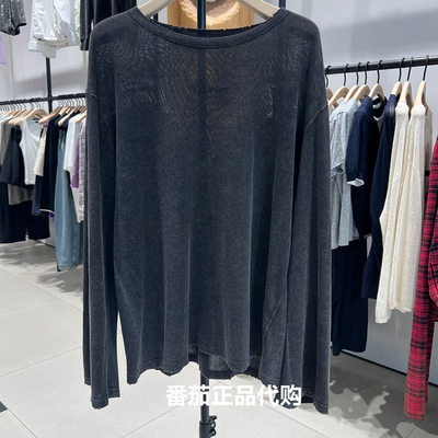 MOCO针织衫轻薄醋酸棉洗旧漏针破洞宽松上衣摩安珂MBE3SWT009