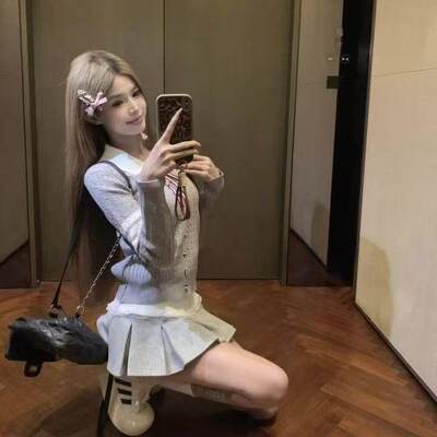 早春一整套穿搭长袖针织