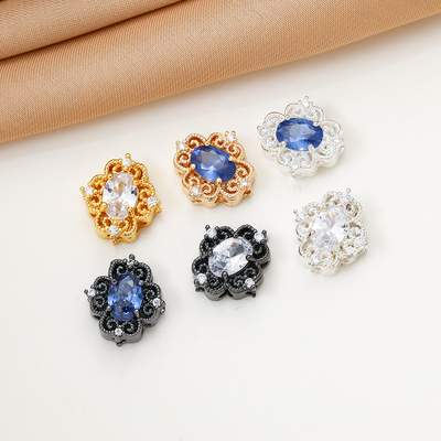 14K包金保色镶嵌锆石椭圆多孔珠