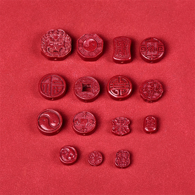 正品保真高含量朱砂紫金砂八卦太极配件DIY手链挂件珠串背云配饰