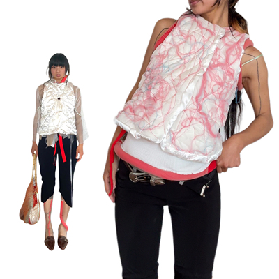 真丝羊绒夹棉双面穿马甲背心