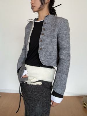 结构拼接修身短裤外套