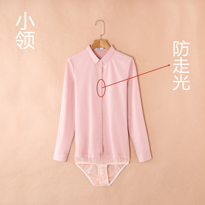 小领高端长袖连体衬衫女职业工作