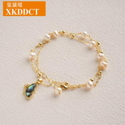 XKDDCT浪漫蝴蝶珍珠流苏项链原创