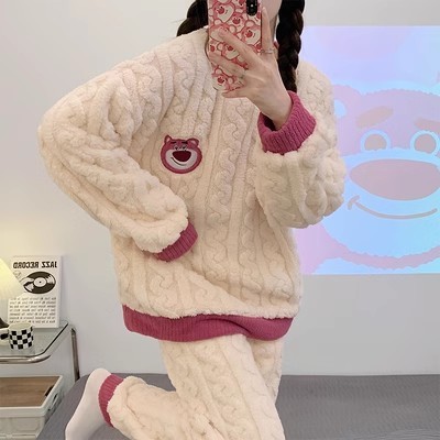 女睡衣加绒加厚可外穿家居服