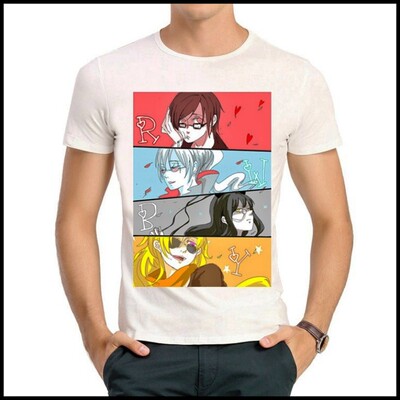 RWBY T-shirt 红白黑黄 T恤 潮流 T恤 动漫 红白黑黄 T恤 男女