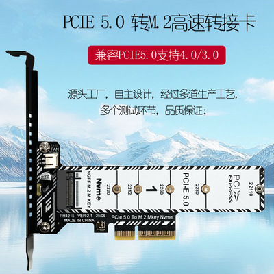 M.2 NVME SSD转PCIe X4转接扩展卡扩容 支持PCIe5.0 支持到22110
