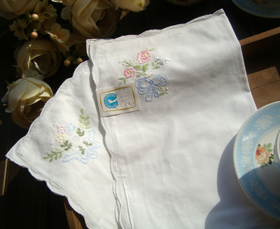 外贸英式复古纯棉手绣超值枕套