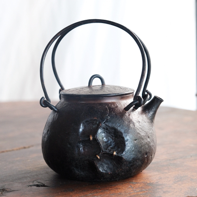 慕古提梁壶手工一张打紫铜复古煮水壶铜水壶泡茶壶古拙烧水煮茶壶