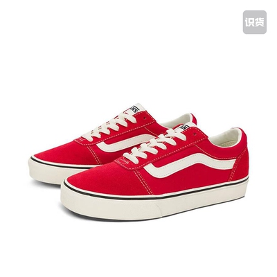 Vans/范斯 Ward 棋盘格 潮流 复古拼接板鞋红色VN0A5HTSBOP广东jm