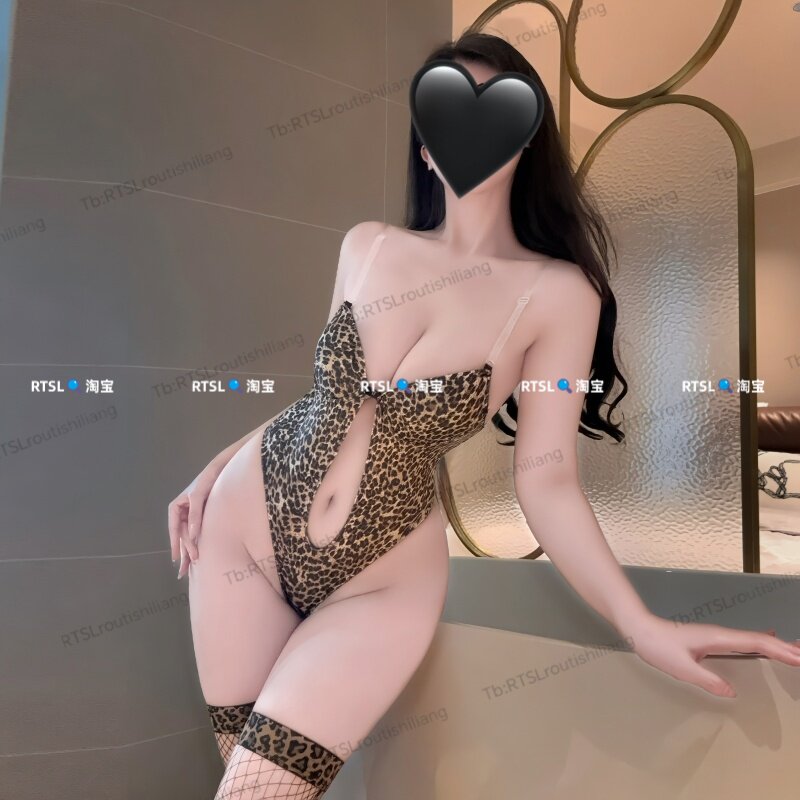 RTSL//睡衣床战豹纹连体紧身衣成人趣味内衣性感女情调高级感大胸