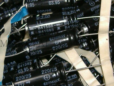 德国EPCOS  B41588 B41593 25V220UF 12X30 排带轴向铝电解电容