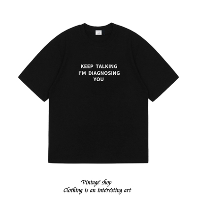 KEEP TALING I'M DIAGNOSING YOU 美式简约打底短袖T恤2023新款潮