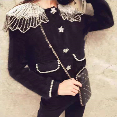 大码胖mm春秋冬重工外搭针织开衫