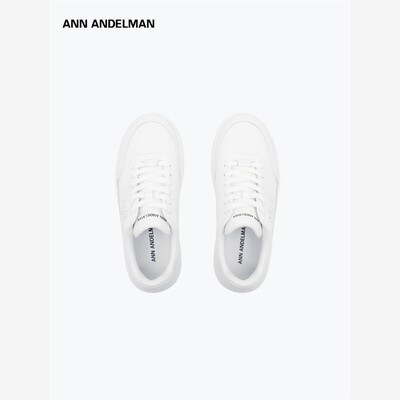 [名人同款]Ann Andelman Arcade Blanc厚底白皮鞋皮革增高鞋