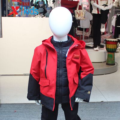 特步儿童2026冬新款男小童羽绒服内胆两件套连帽风衣6744251C3442