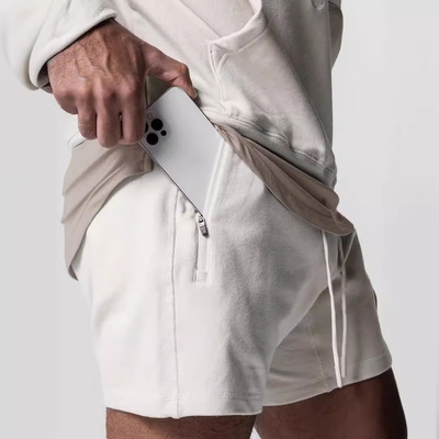 刺绣ASRV男士健身训练三分裤