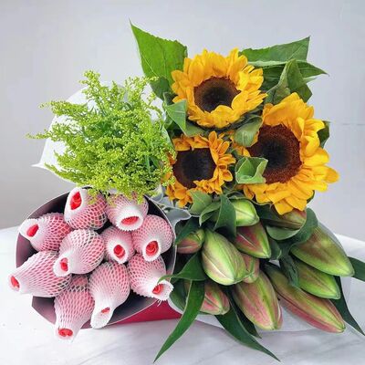 【混搭鲜花】东北鲜花 辽宁朝阳凌源地产百合雏菊向日葵混合鲜花