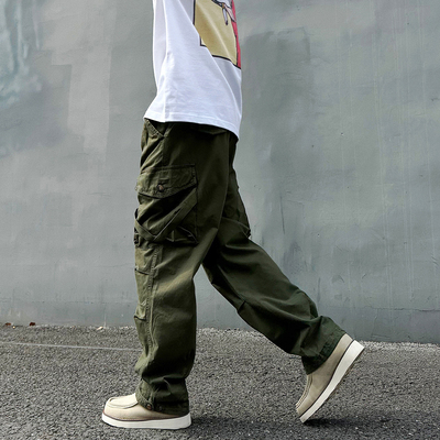 水洗做旧baggy复古多口袋工装裤