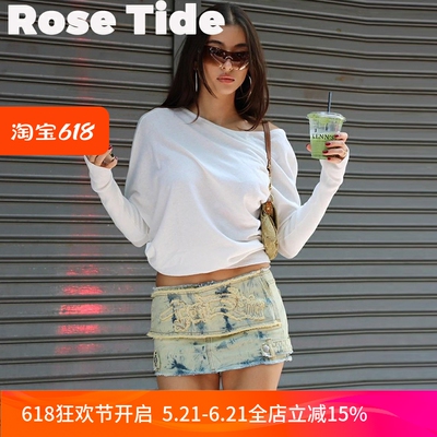 正品现货Iamgia露肩上衣牛仔短裙